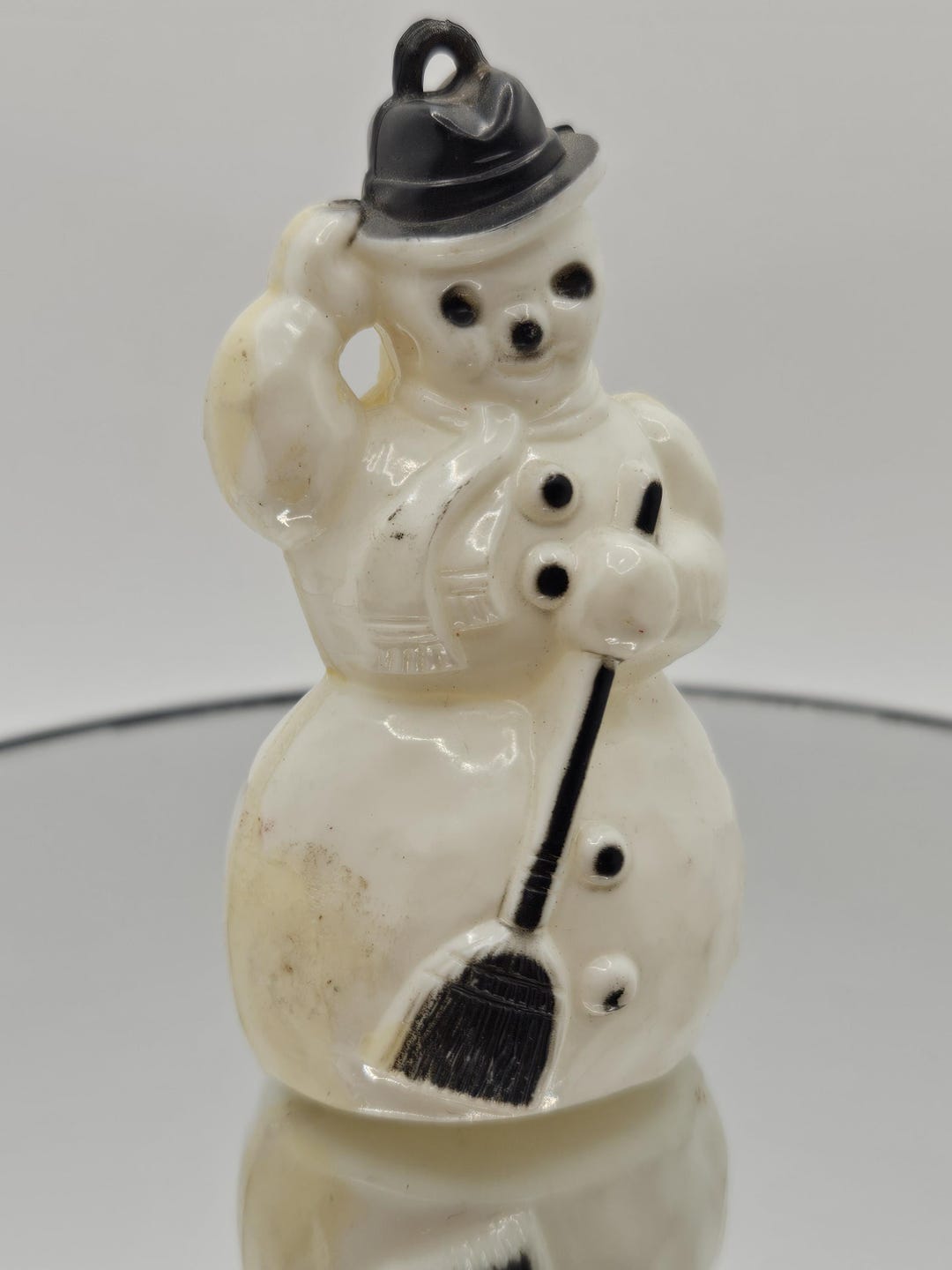 Vintage Tipped Hat Plastic Snowman Ornament - Etsy