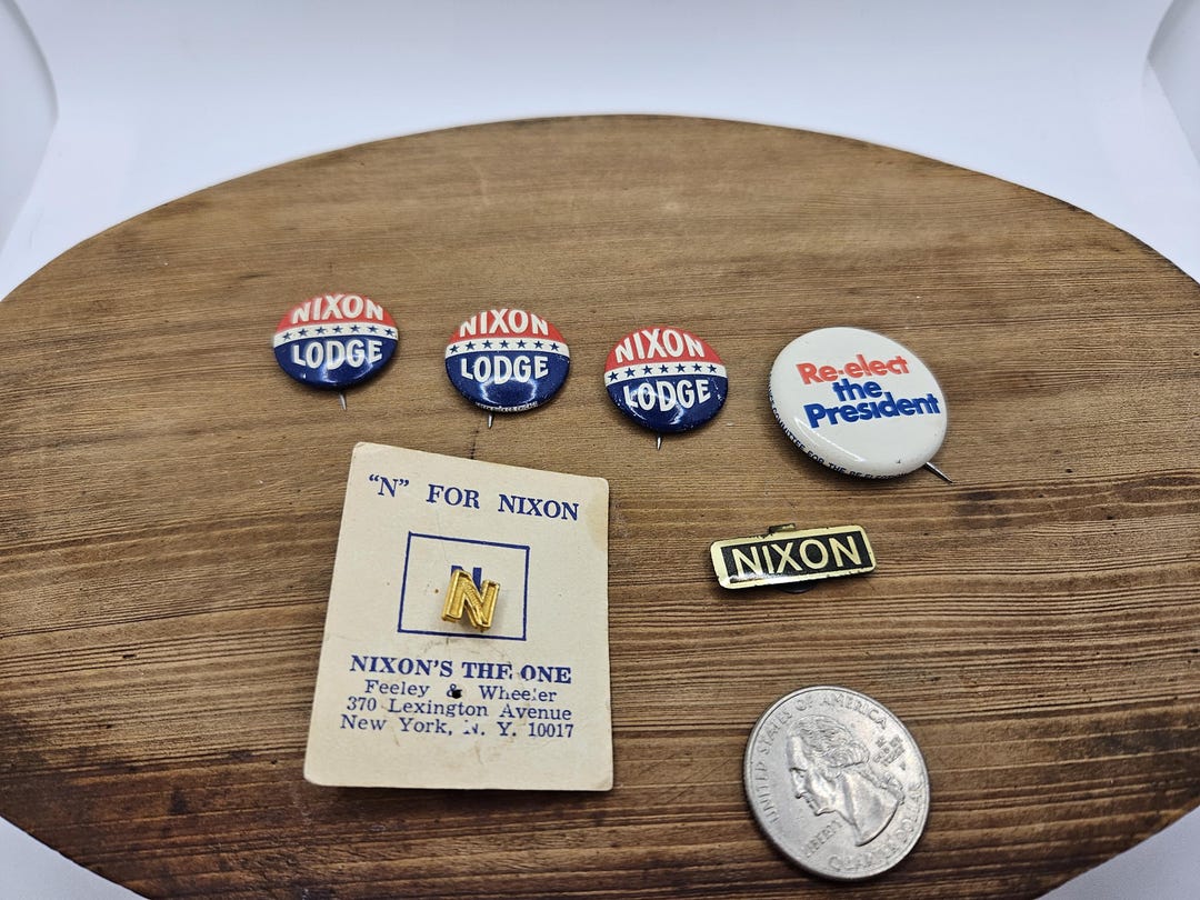 Group of 6 Richard Nixon Campaign Buttons, Including an "n" for Nixon ...