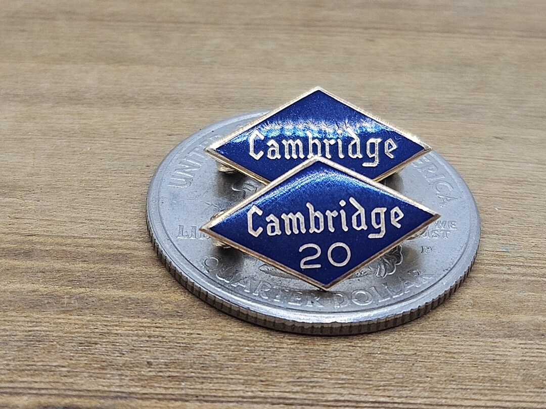 Pair of Enamel and 10k Gold Pins From Cambridge Shoe for 20 Years of ...