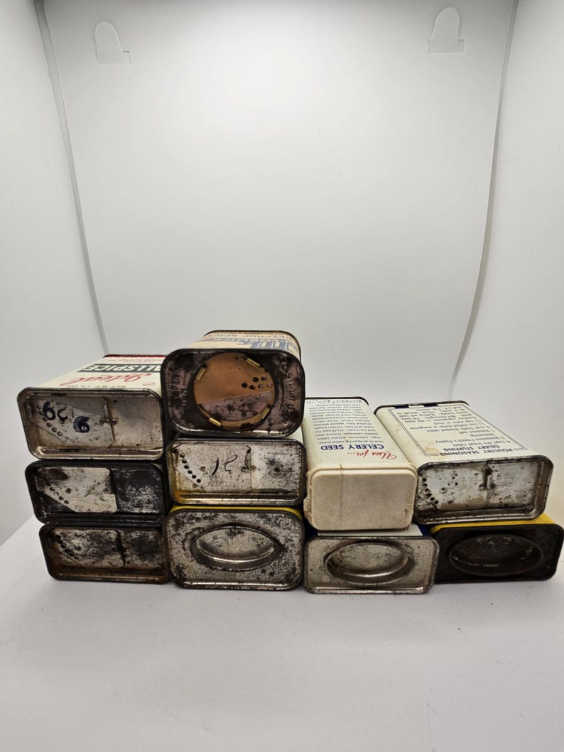 Lot of 10 Vintage Spice Tins, No Barcodes, Various Brands, Lot 1 - Etsy