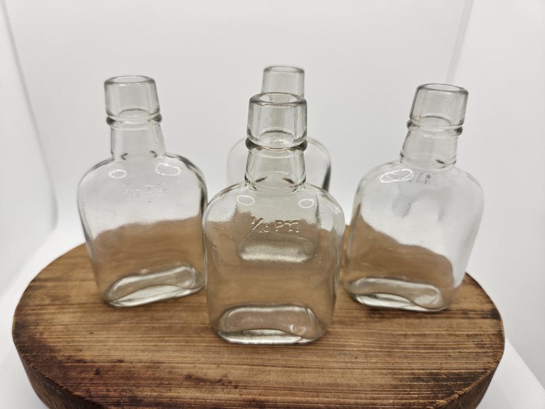 Antique 1/10 Pint Flask Cork Top Bottle - Etsy