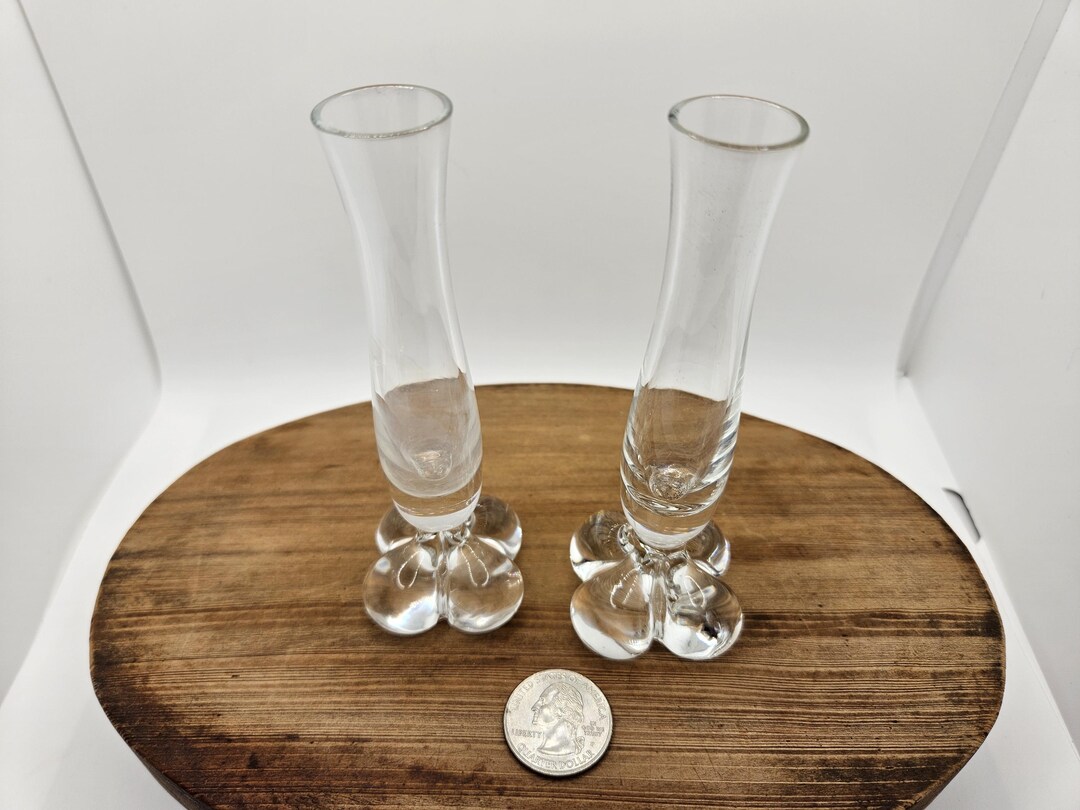 Vintage Pair of Small Clear Glass Elephant Toe Bud Vases 4.75" Tall - Etsy
