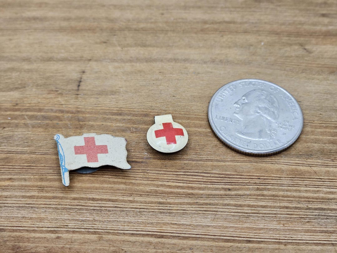Pair of World War II Era Red Cross Supporter Fold-over Lapel Pins - Etsy