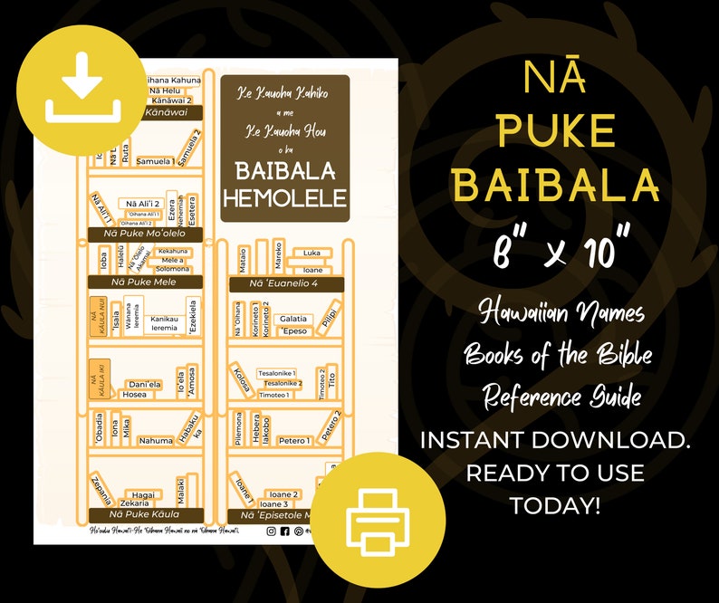Nā Puke Baibala Hawaiʻi reference Guide for Hawaiian Books of - Etsy