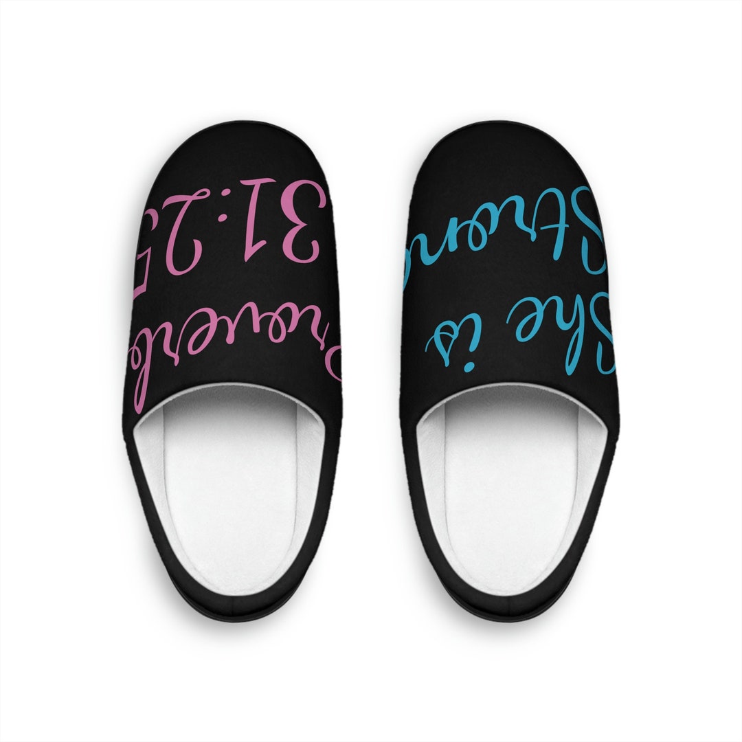 Women's She is Strong Proverbs Indoor Slippers - Etsy