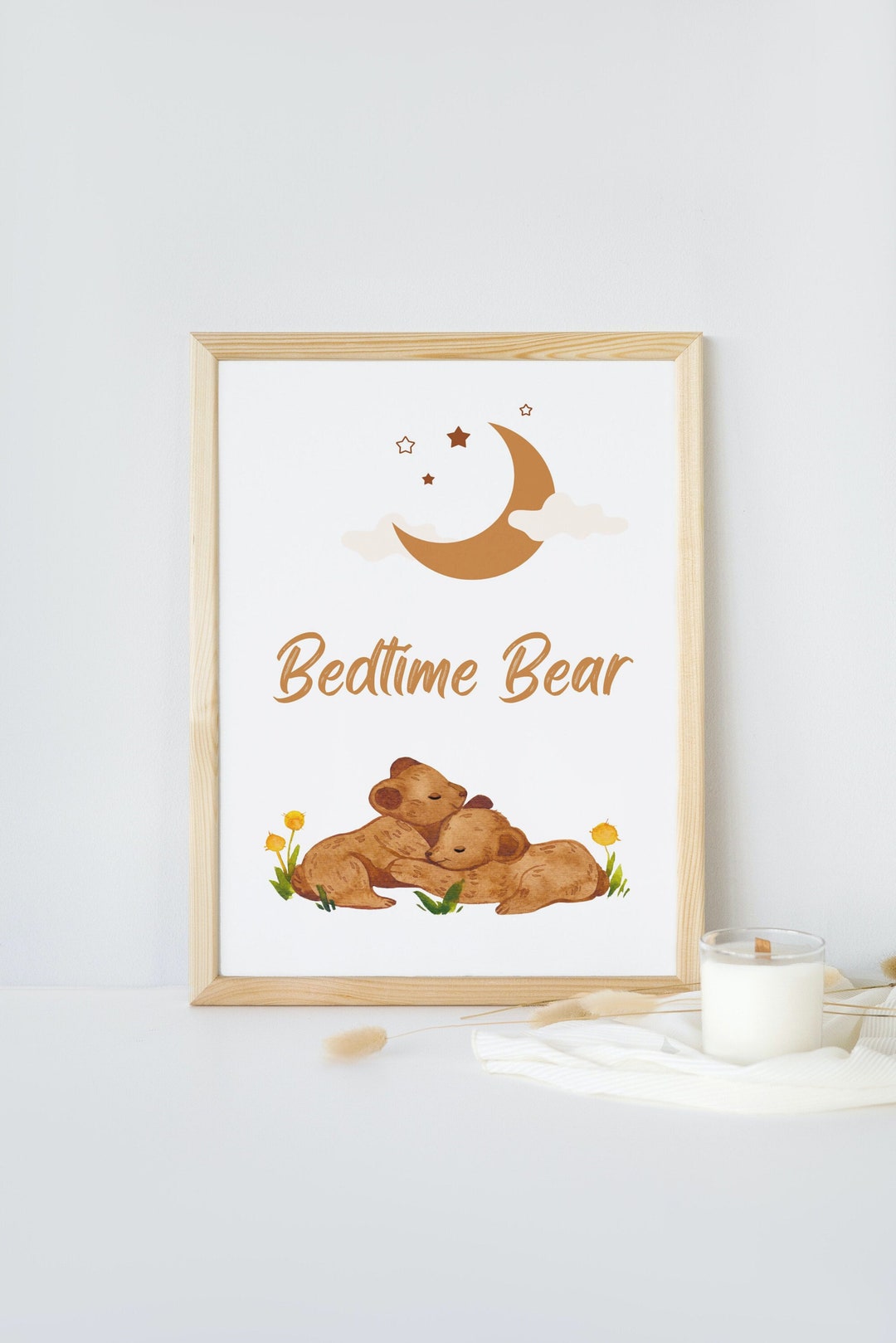 Wall Design "bedtime Bear" to Print at Home | Poster | Digital Download ...