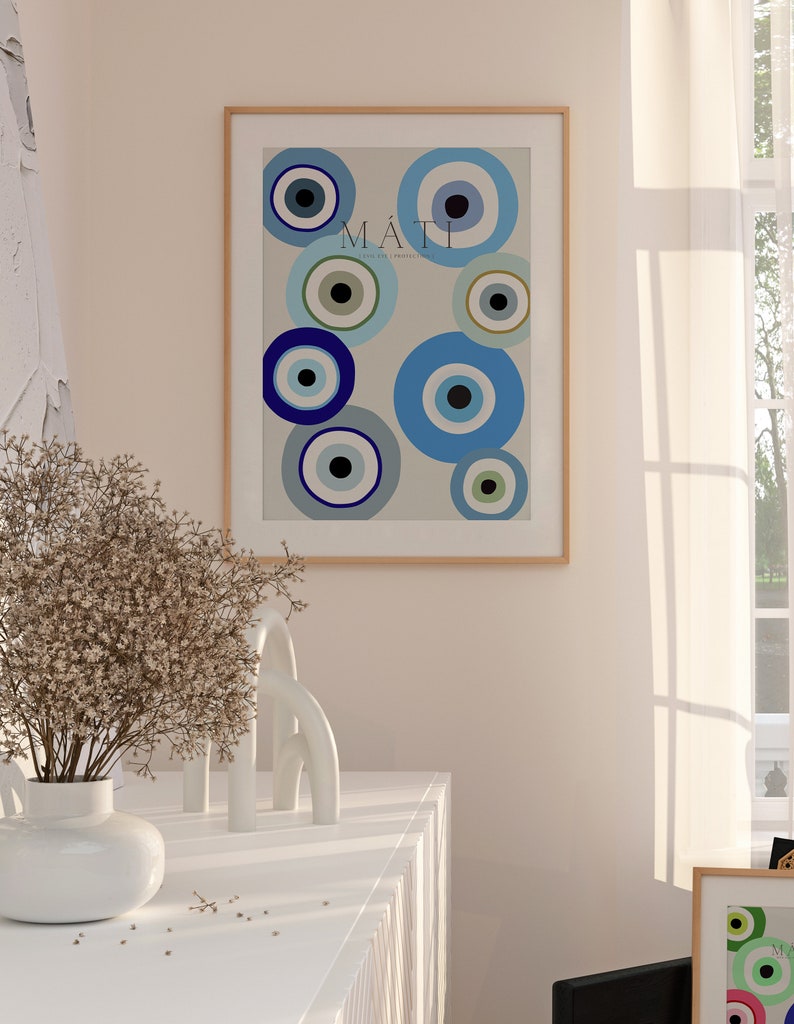 Evil Eye Print DIGITAL Print Evil Eye BLUE Print Mati - Etsy