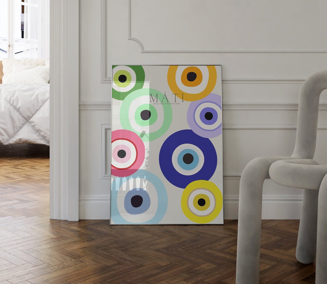 Evil Eye Print, DIGITAL Print, Evil Eye Colorful Print, Mati Print ...