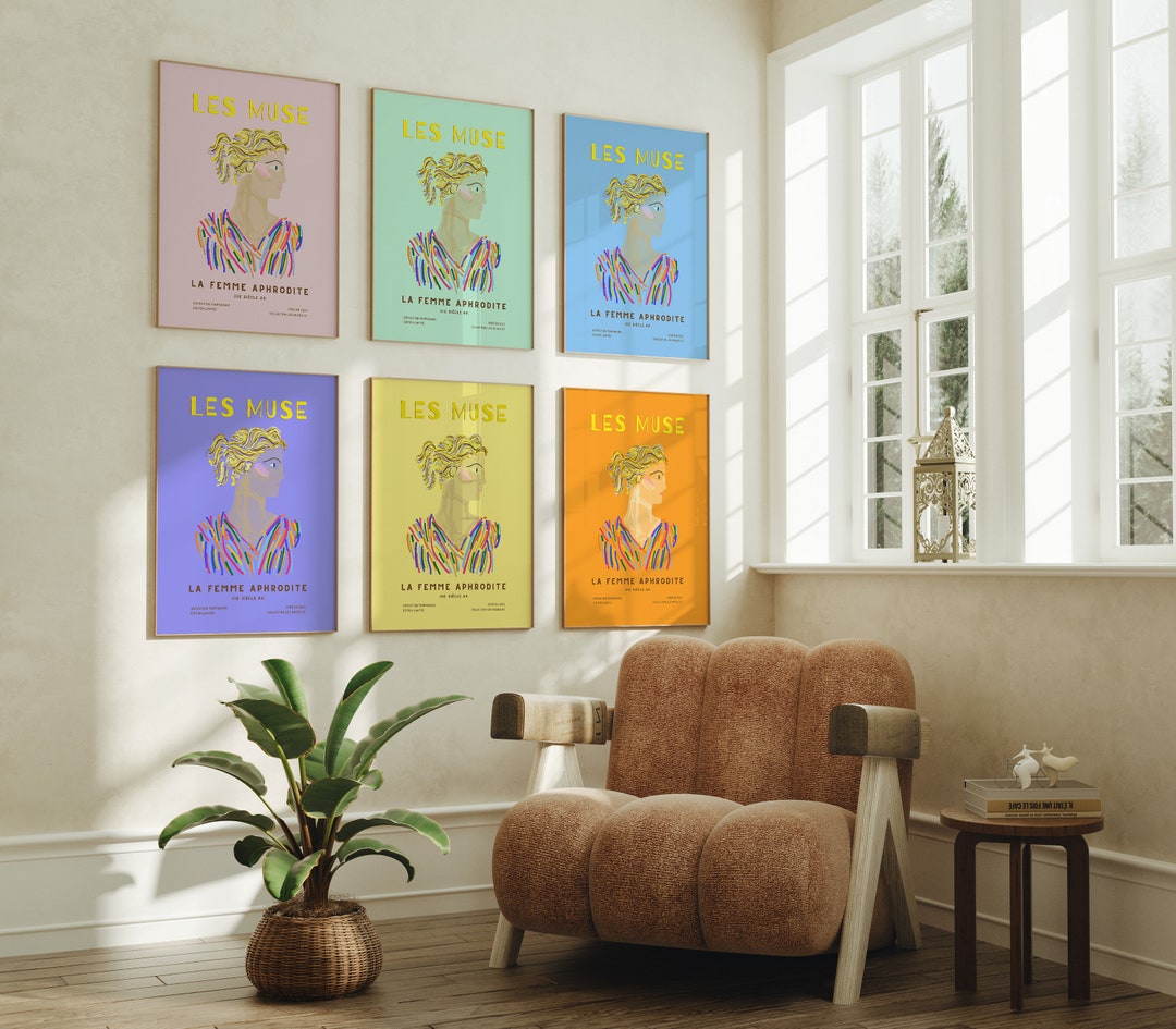 Set of 6 Prints, Les Muse Print, Aphrodite, Classic Wall Art, Ancient ...