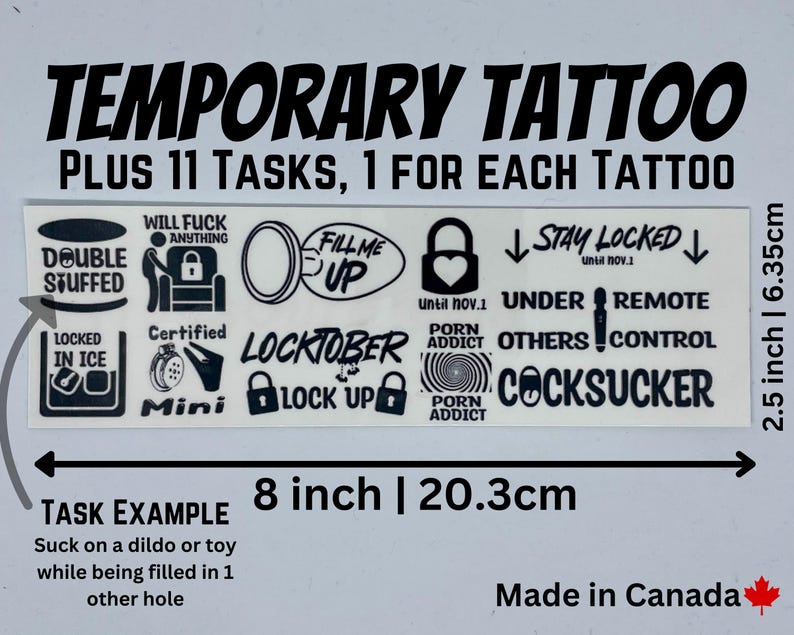 Locktober Chastity Temporary Tattoos Sissy Tattoos Bdsm Tattoos Locked ...