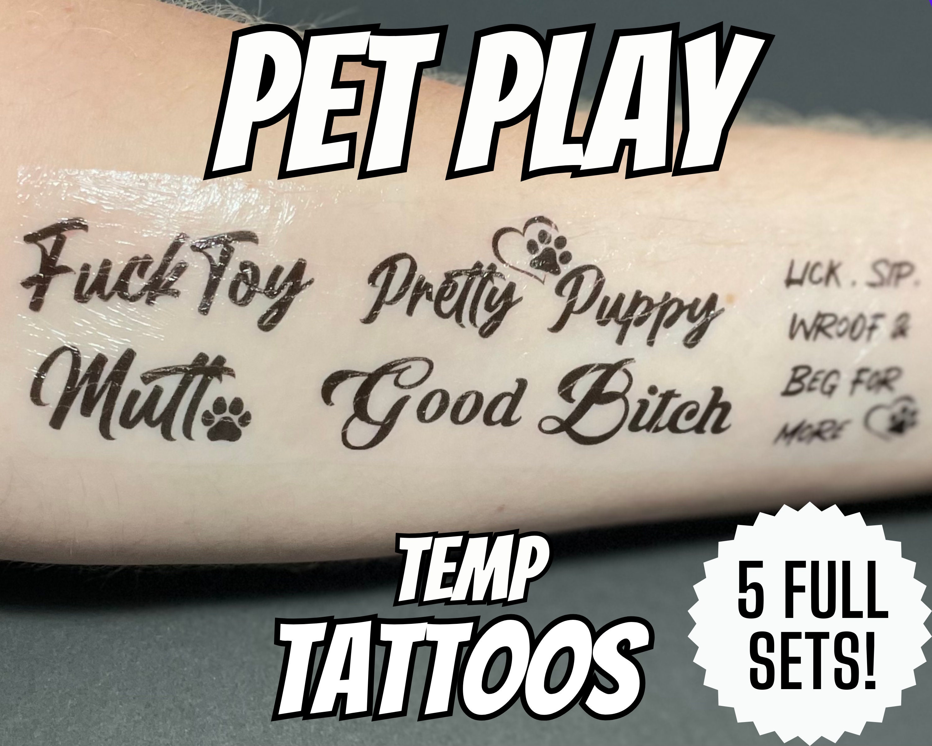 Pup Play Tattoos Bdsm Tattoos Good Girl Good Boy Puppy Pet Play Pretty Puppy Good Toy Good Bitch ...