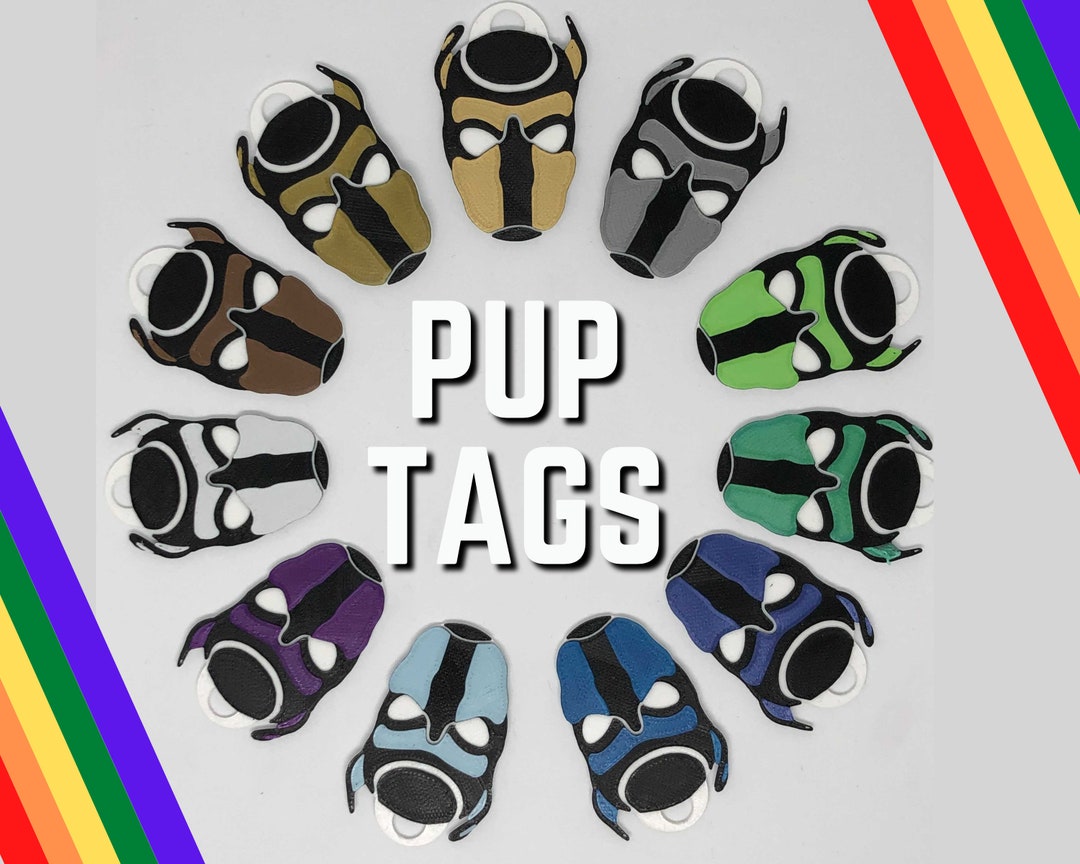 Petplay Pup Mask Tags Keychains | Pup Play Keychains | Pup Play Mask ...
