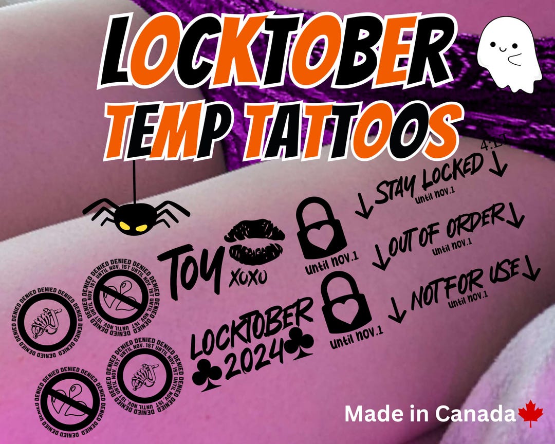 Locktober Chastity Temporary Tattoos Sissy Tattoos Bdsm Tattoos Locked ...