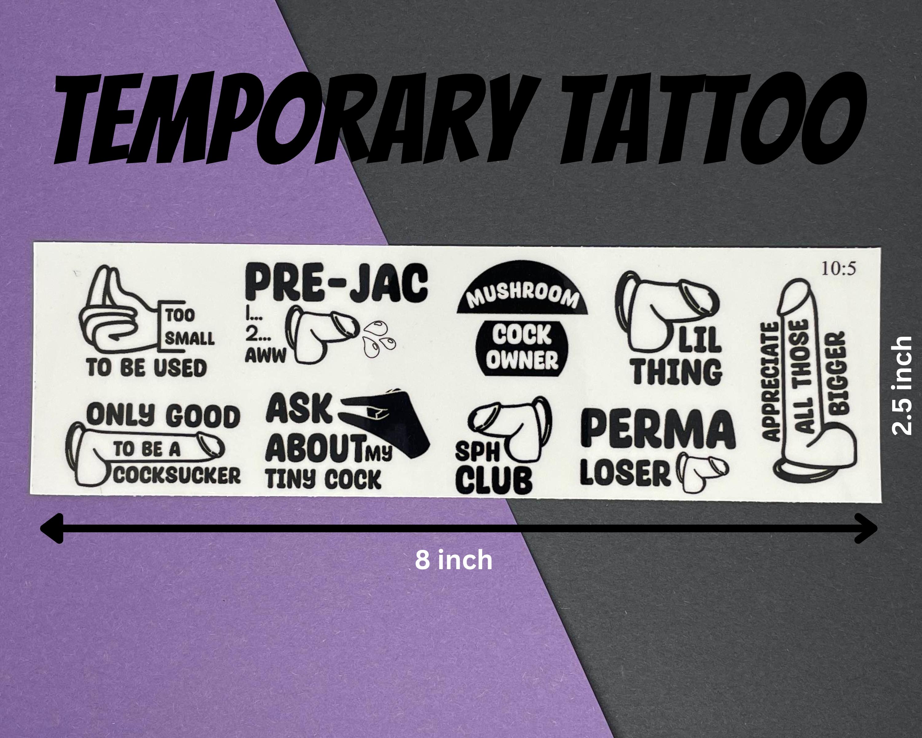 Beta Pre-jac Temp Tattoos | Chastity and Sissy Tattoos Bdsm Locked Boy ...
