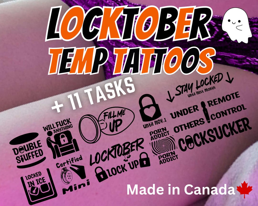 Locktober Chastity Temporary Tattoos Sissy Tattoos Bdsm Tattoos Locked ...