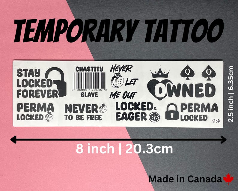 Perma Chastity Temp Tattoo Sheets | Bdsm Chastity Cage Sissy Gurl ...