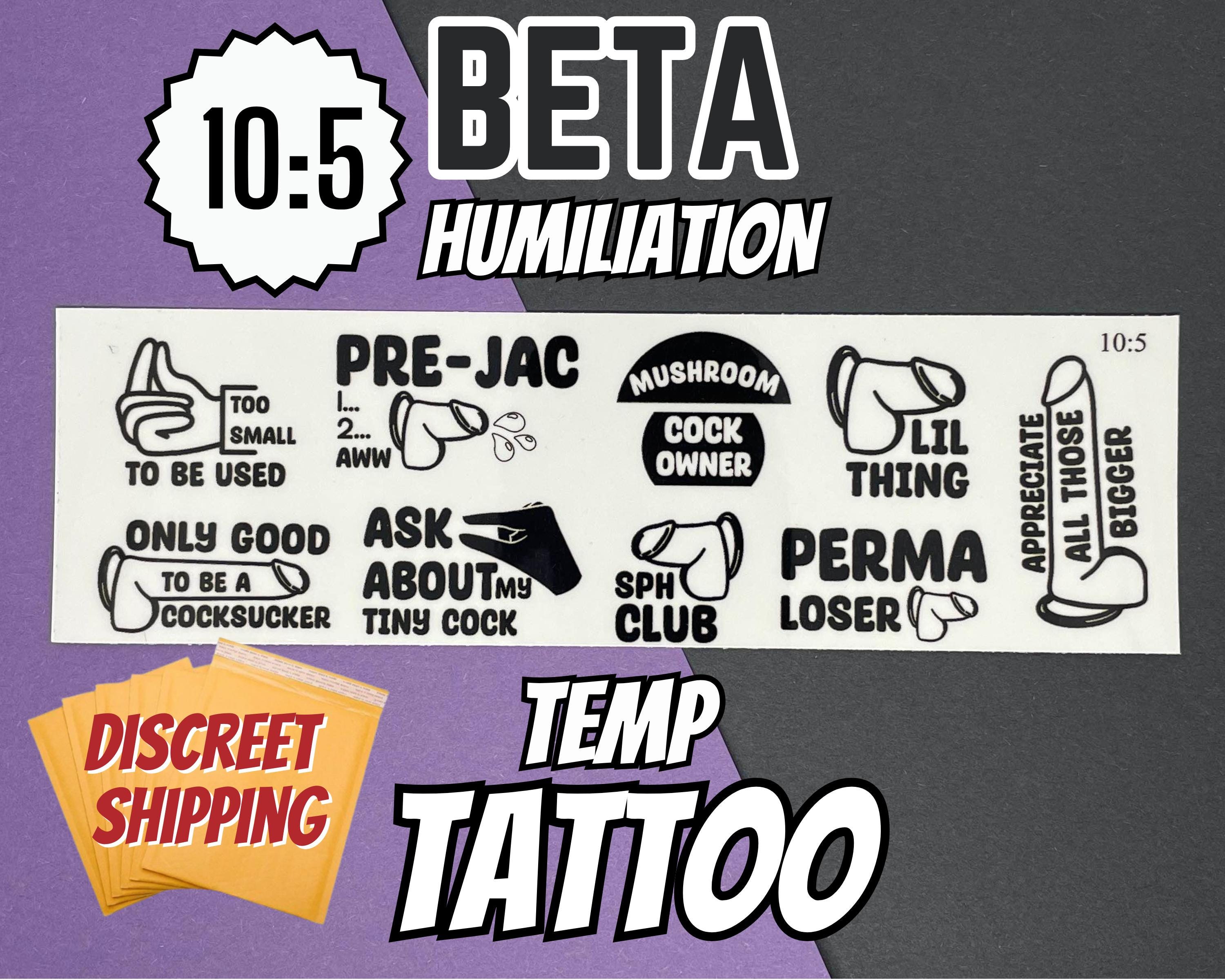 Beta Pre-jac Temp Tattoos Chastity and Sissy Tattoos Bdsm Locked Boy ...