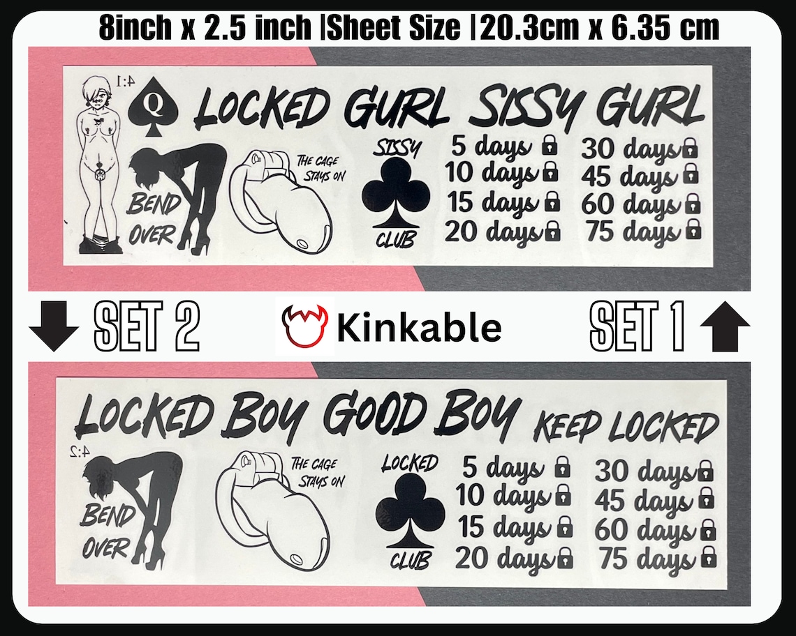 Chastity and Sissy Temporary Tattoo Bdsm Chastity Cage Sissy Gurl ...