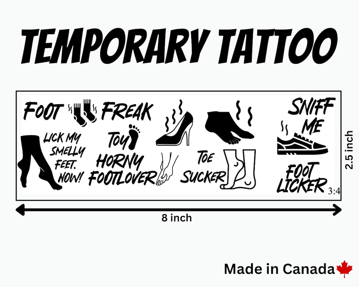 Foot Fetish Temporary Tattoo Set Chastity and Sissy Tattoos Bdsm ...