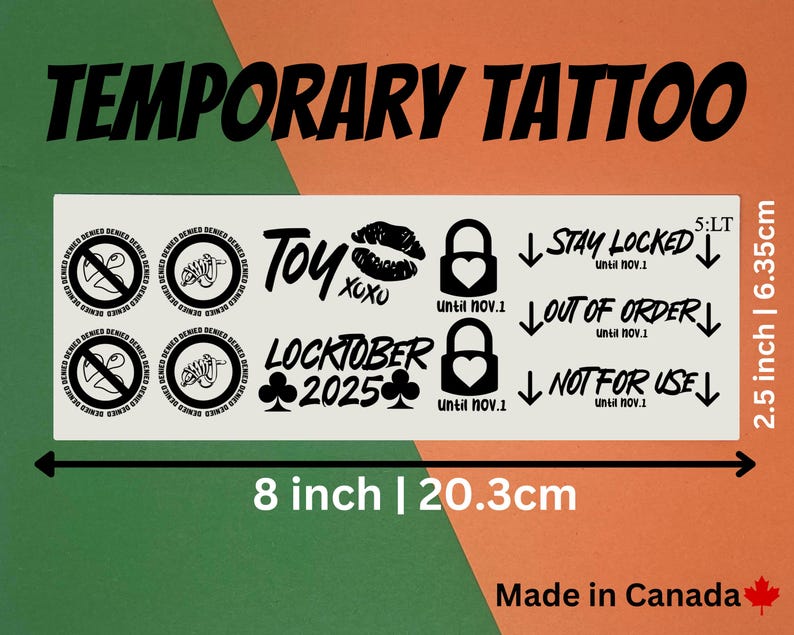 Locktober Chastity Temporary Tattoos Sissy Tattoos Bdsm Tattoos Locked ...