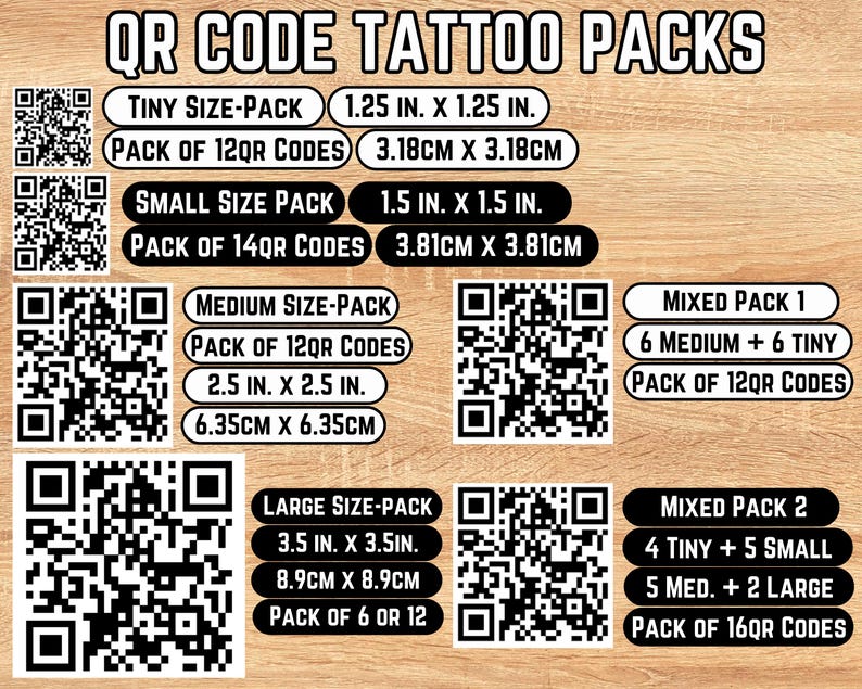 Custom QR Code Temporary Tattoos - Etsy