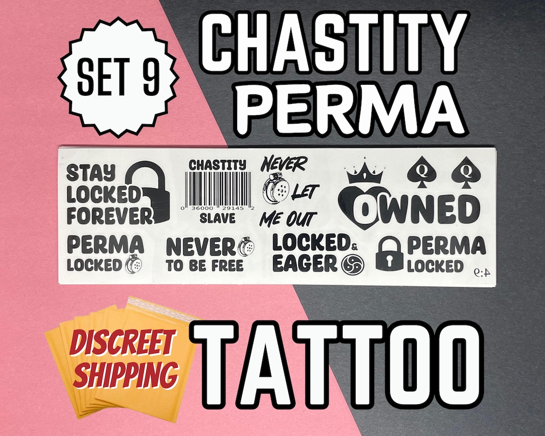 Perma Chastity Temp Tattoo Sheets | Bdsm Chastity Cage Sissy Gurl ...