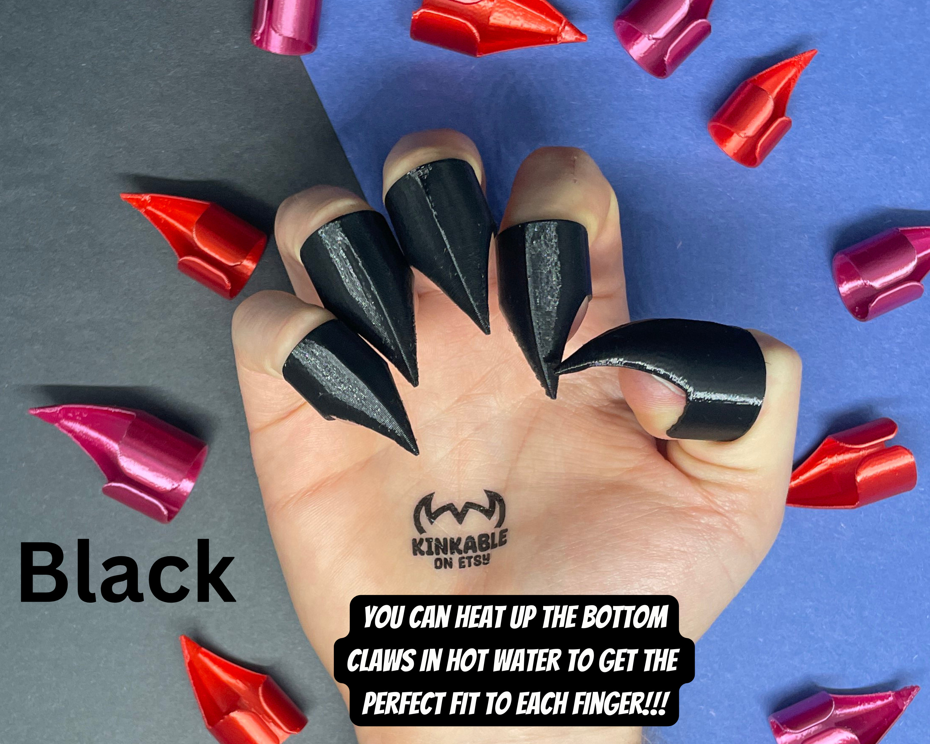 Sharp Plastic Finger Claws for Cosplay or Real Play D Pet Play Claws ...