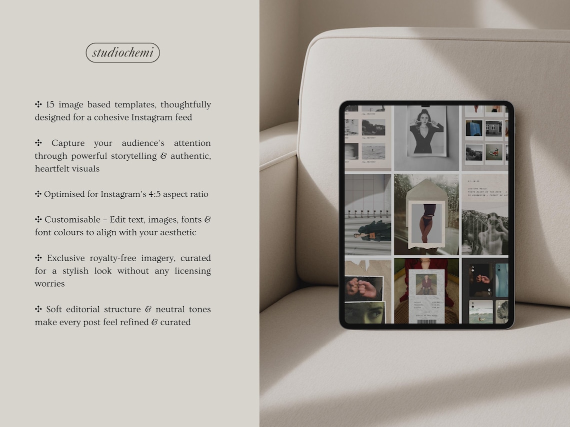 Editorial Instagram Templates: Collage Magazine Style, Neutral ...