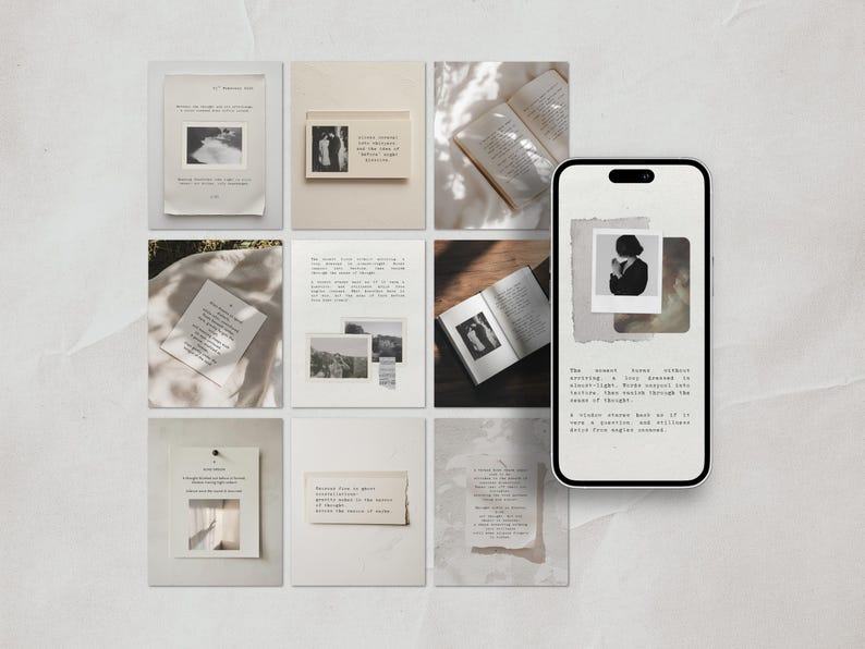 Instagram Post Templates: Paper Texture Quotes for Canva (digital ...
