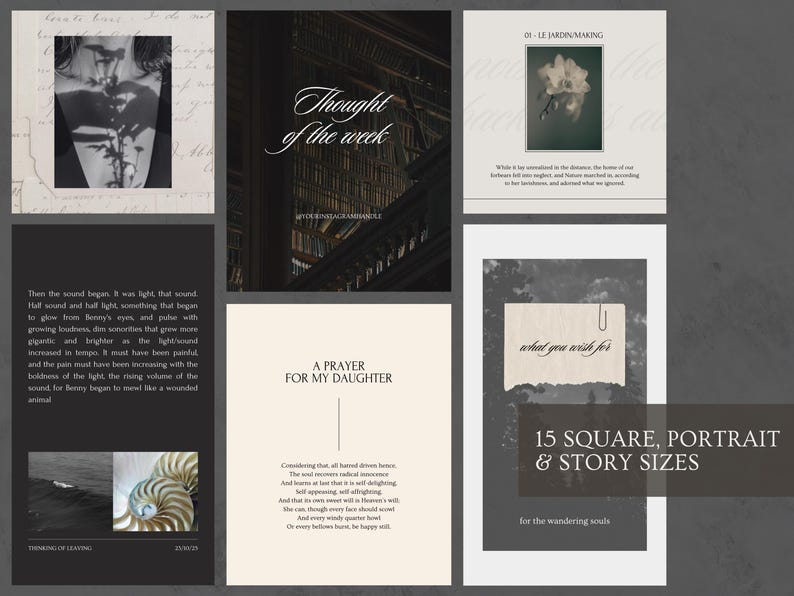 Instagram Templates For: Poets Writers Bloggers Artists Authors, Canva ...