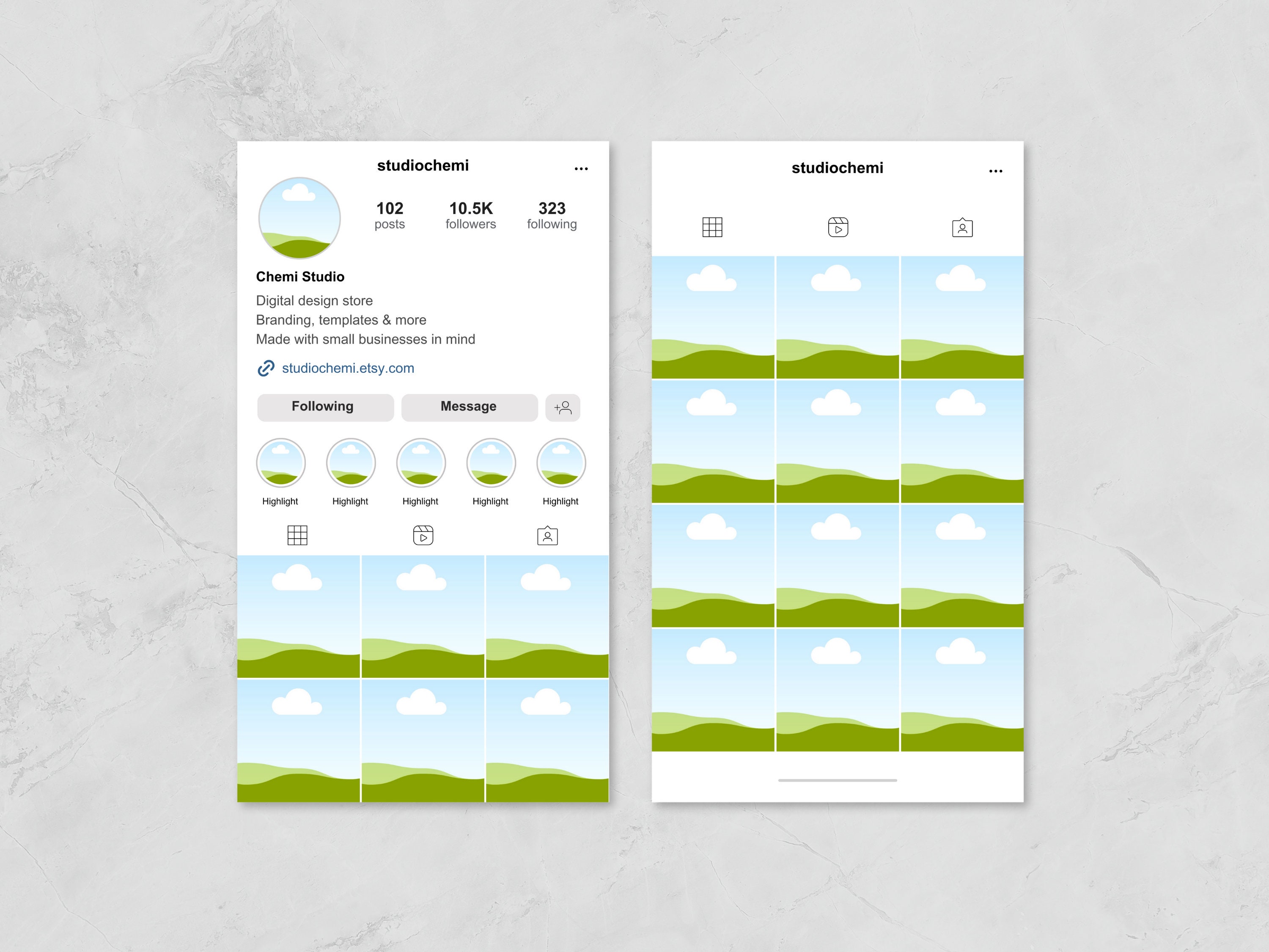Instagram Mockup Feed Planner, IG Profile Planner Canva, Aesthetic ...