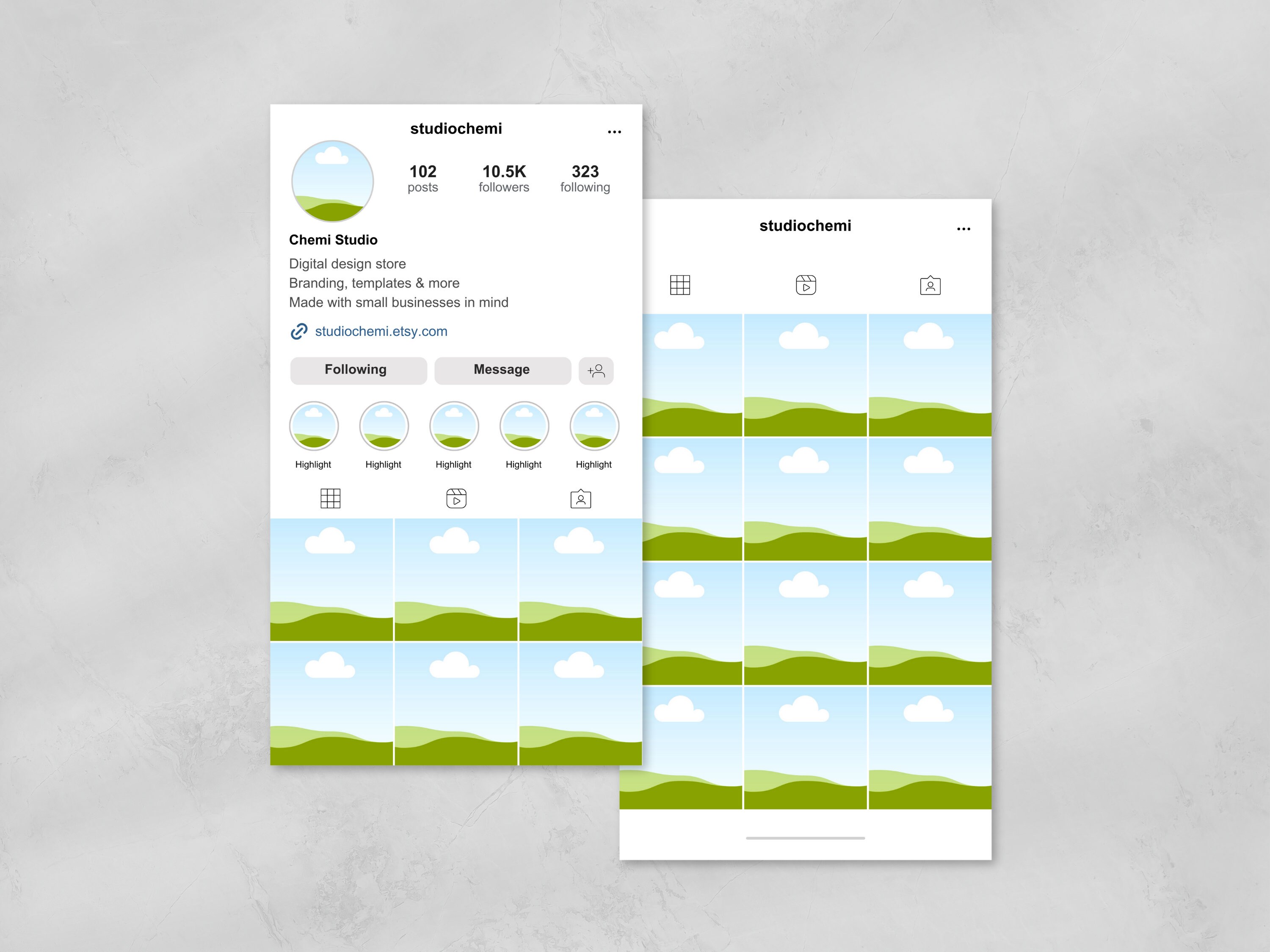 Instagram Mockup Feed Planner, IG Profile Planner Canva, Aesthetic ...