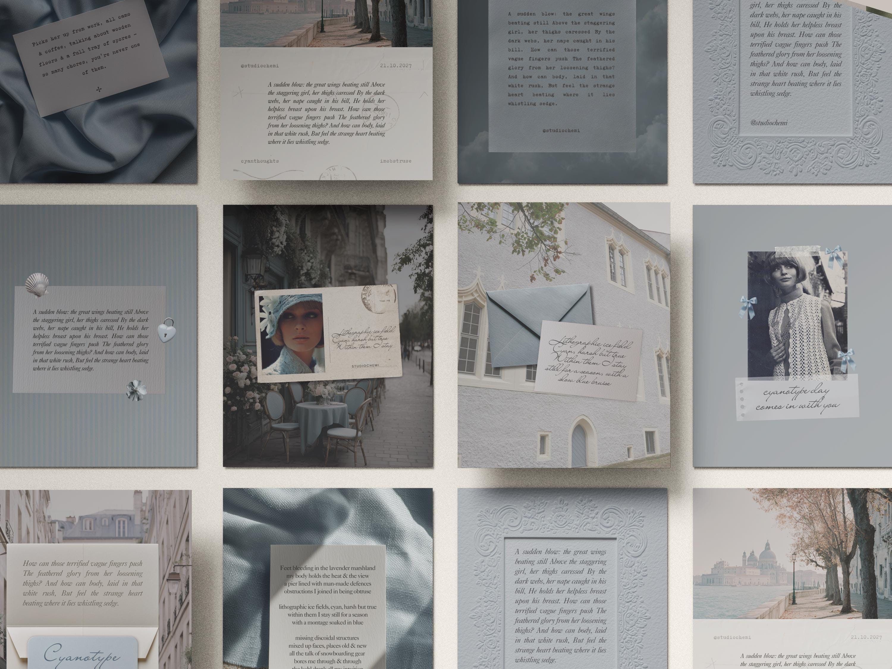 Poets & Writers Baby Blue Parisian Chic Post Templates for Instagram ...