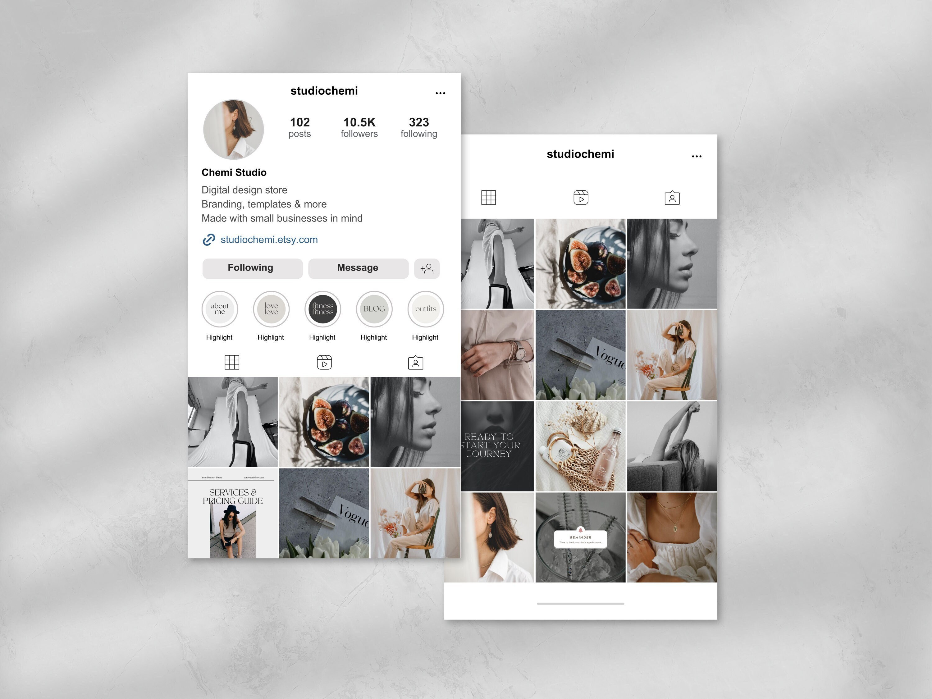 Instagram Mockup Feed Planner, IG Profile Planner Canva, Aesthetic ...