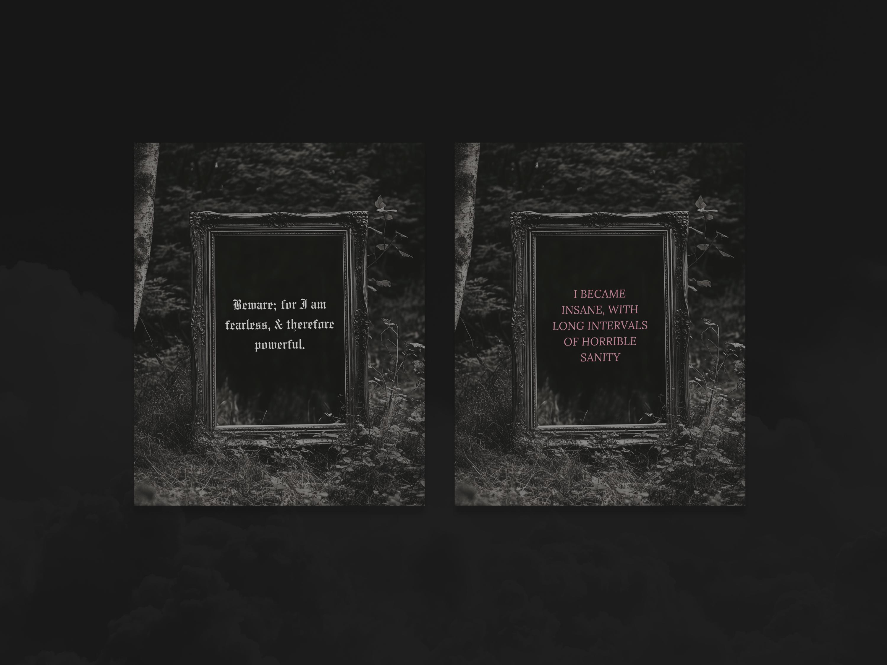 Gothic Instagram Templates: Dark Academia Quote Overlays, Creative Dark ...