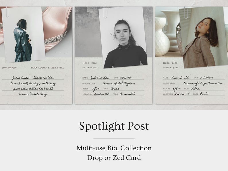 About Me, Model Zed Card, Comp Card, Editable Canva Template for ...