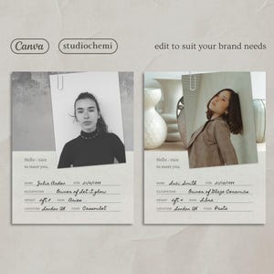 About Me, Model Zed Card, Comp Card, Editable Canva Template for ...
