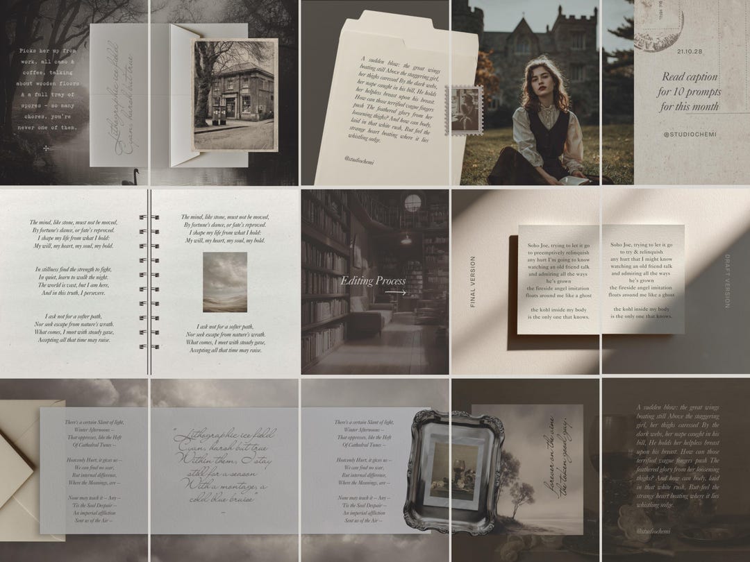 Poets & Writers Carousel Templates for Instagram: Paper Texture Journal ...