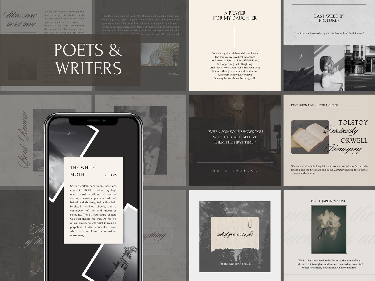 Instagram Templates For: Poets Writers Bloggers Artists Authors, Canva ...