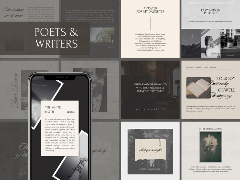 Instagram Templates For: Poets Writers Bloggers Artists Authors, Canva ...