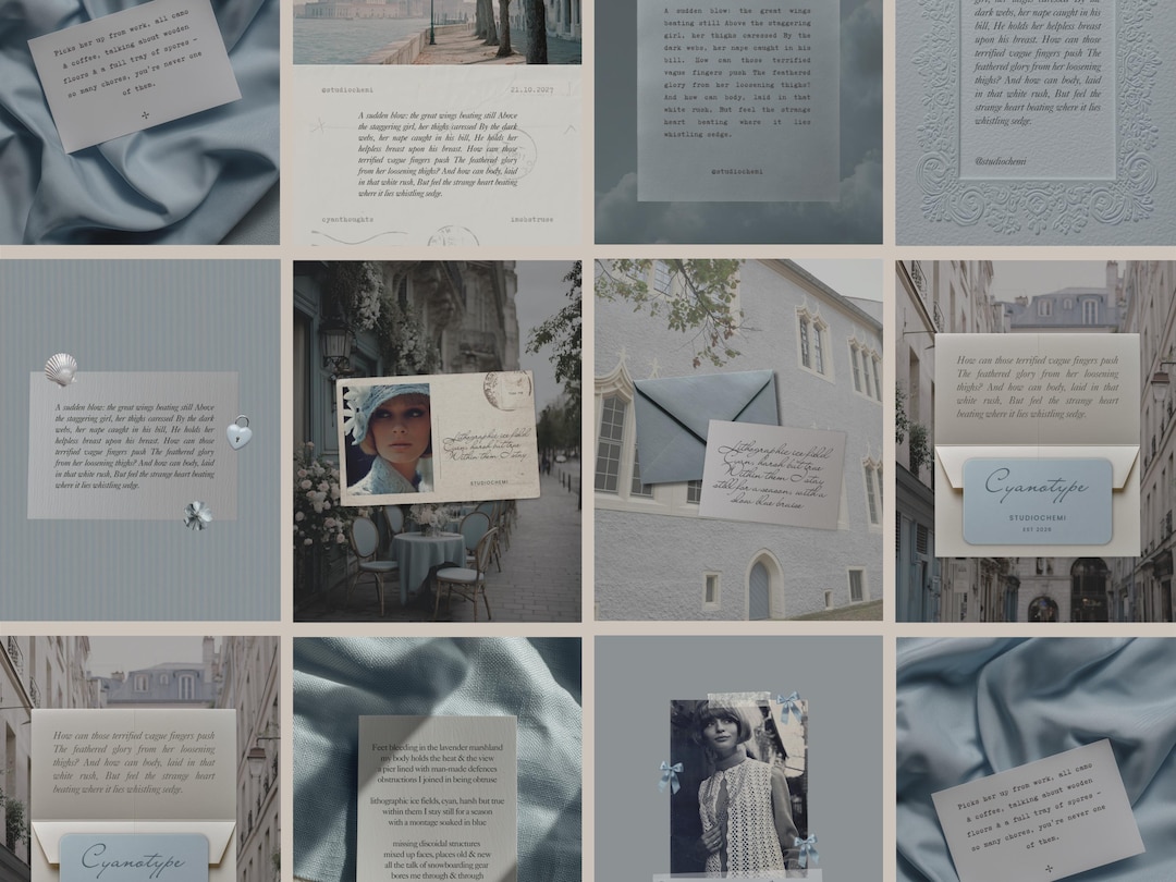 Poets & Writers Baby Blue Parisian Chic Post Templates for Instagram ...