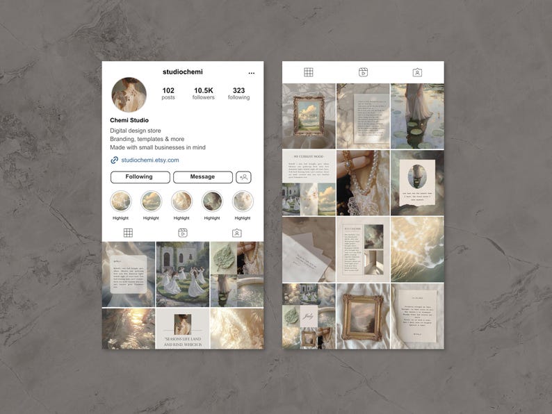 Instagram Mockup Feed Planner, IG Profile Planner Canva, Aesthetic ...
