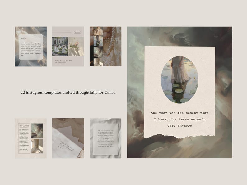 Light Academia Instagram Templates, Poets & Writers, Neutral ...