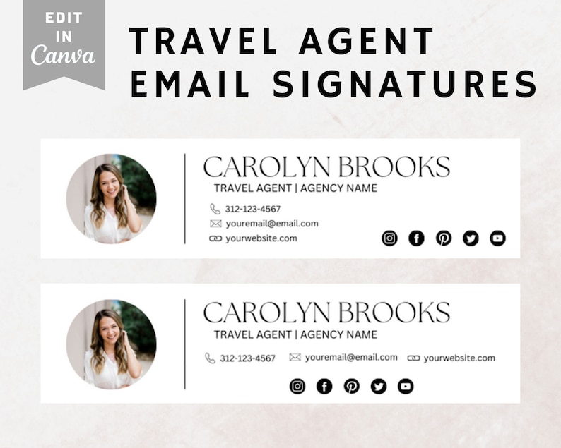 Travel Agent Email Signature Template, Minimalist Business Email ...