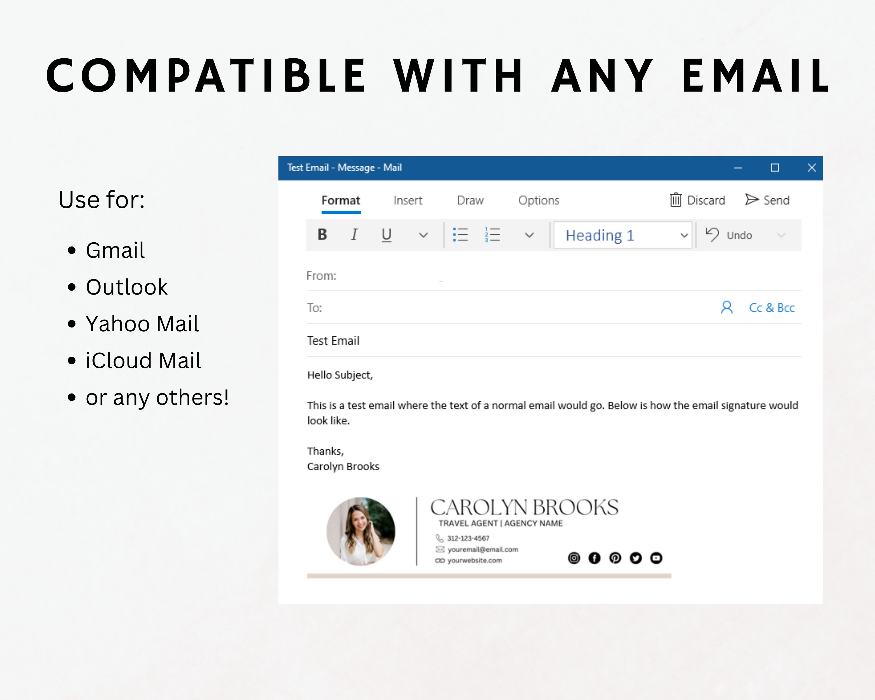 Travel Agent Email Signature Template, Minimalist Business Email ...