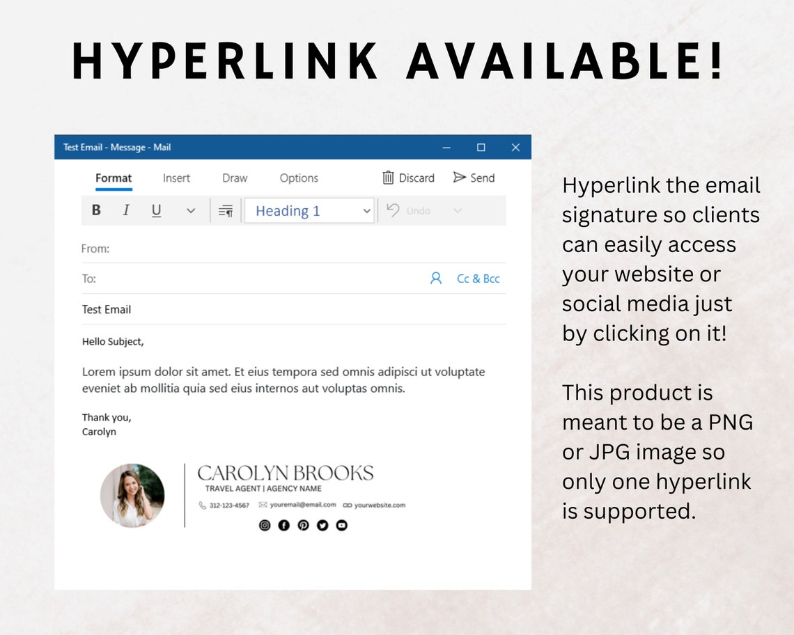 Travel Agent Email Signature Template, Minimalist Business Email ...