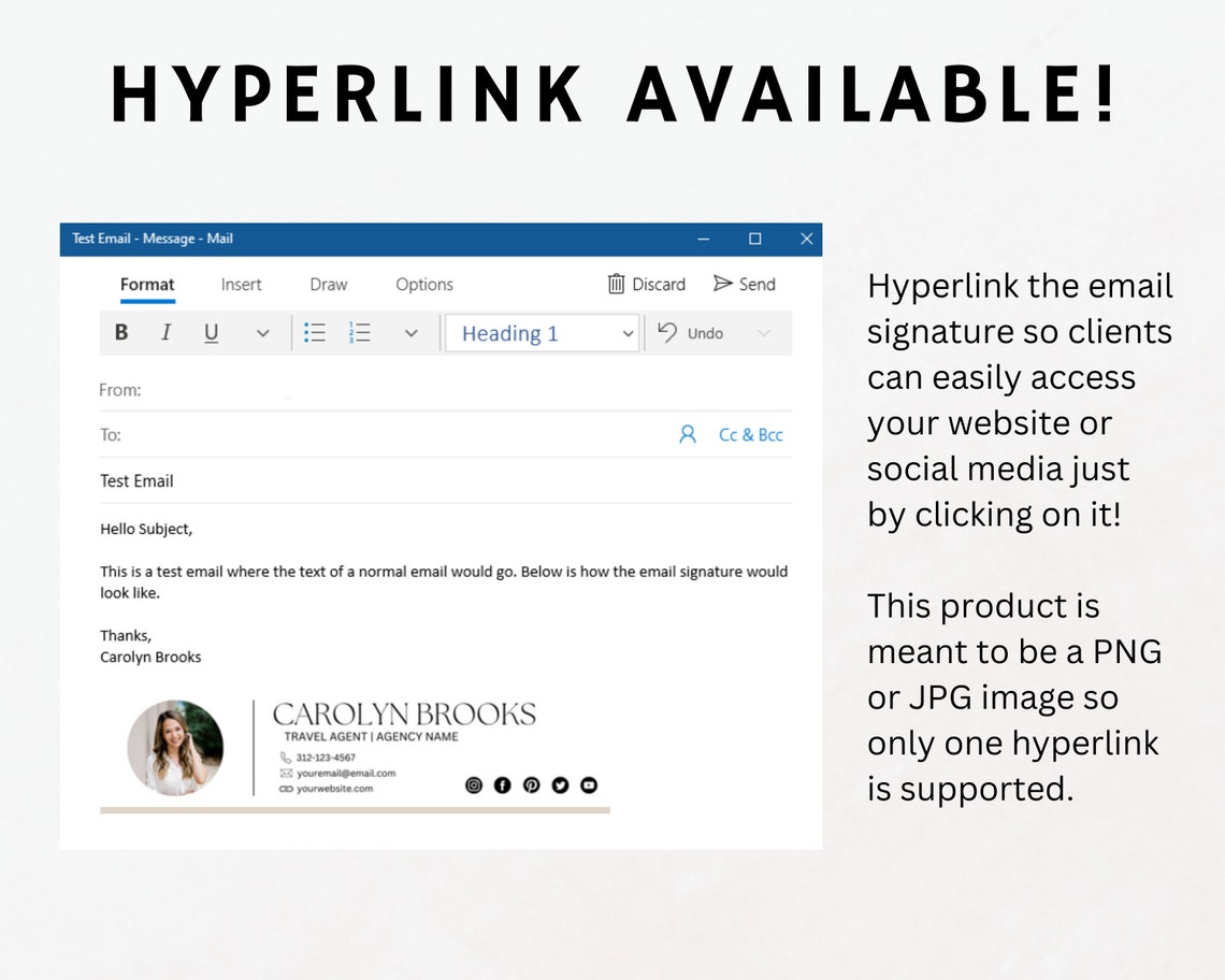 Travel Agent Email Signature Template, Minimalist Business Email ...