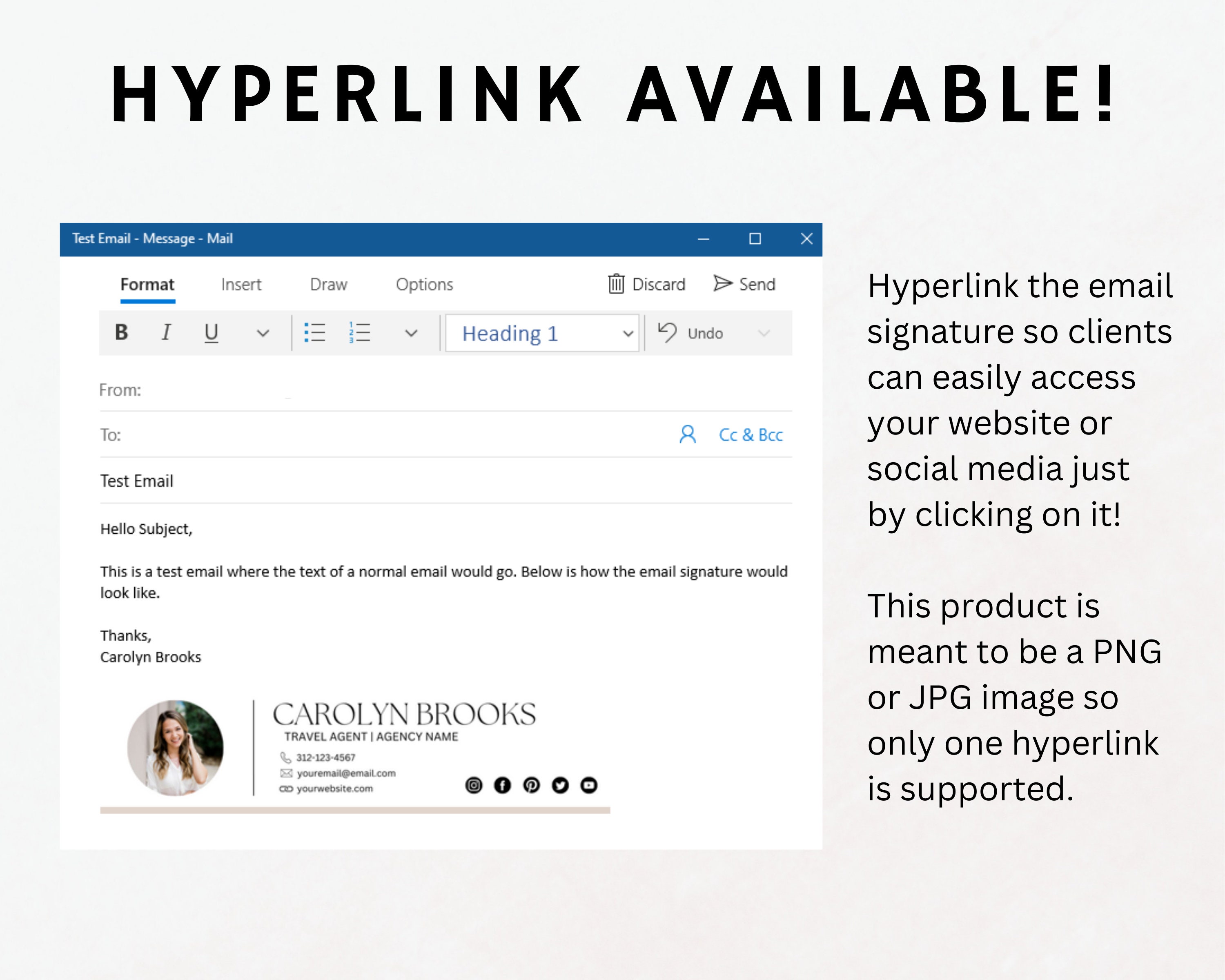 Travel Agent Email Signature Template, Minimalist Business Email ...