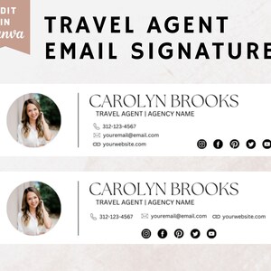 Travel Agent Email Signature Template Minimalist Business - Etsy Canada