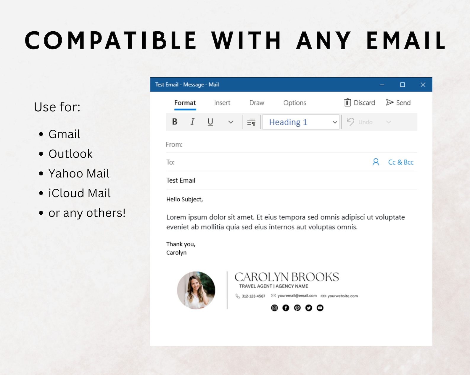 Travel Agent Email Signature Template, Minimalist Business Email ...